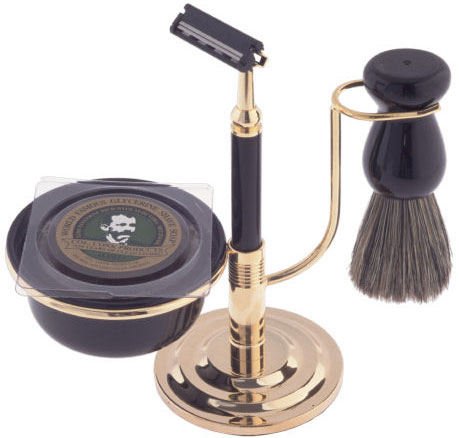 Colonel Conk 5 Piece Black and Gold Tone Shave Set - KnifeCenter - 241 ...