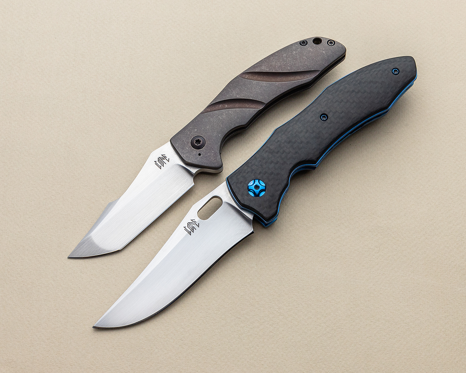 Ed Cope Custom LR.6 Folding Knife 3.75" CPM-154 Hand Rubbed Satin Blade ...