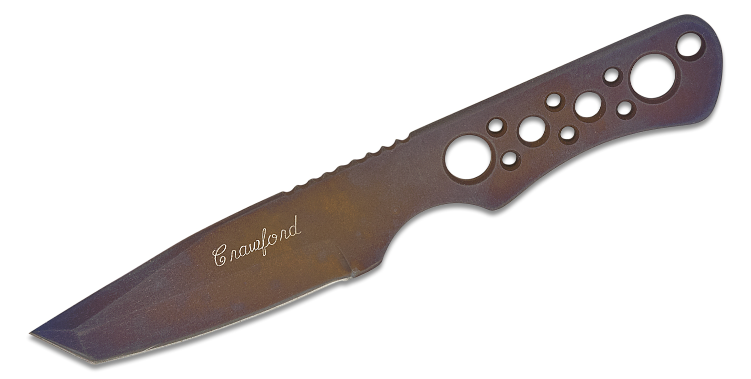 Crawford Custom Tanto Fixed Blade Neck Knife 2.75" Titanium Tanto Blade ...