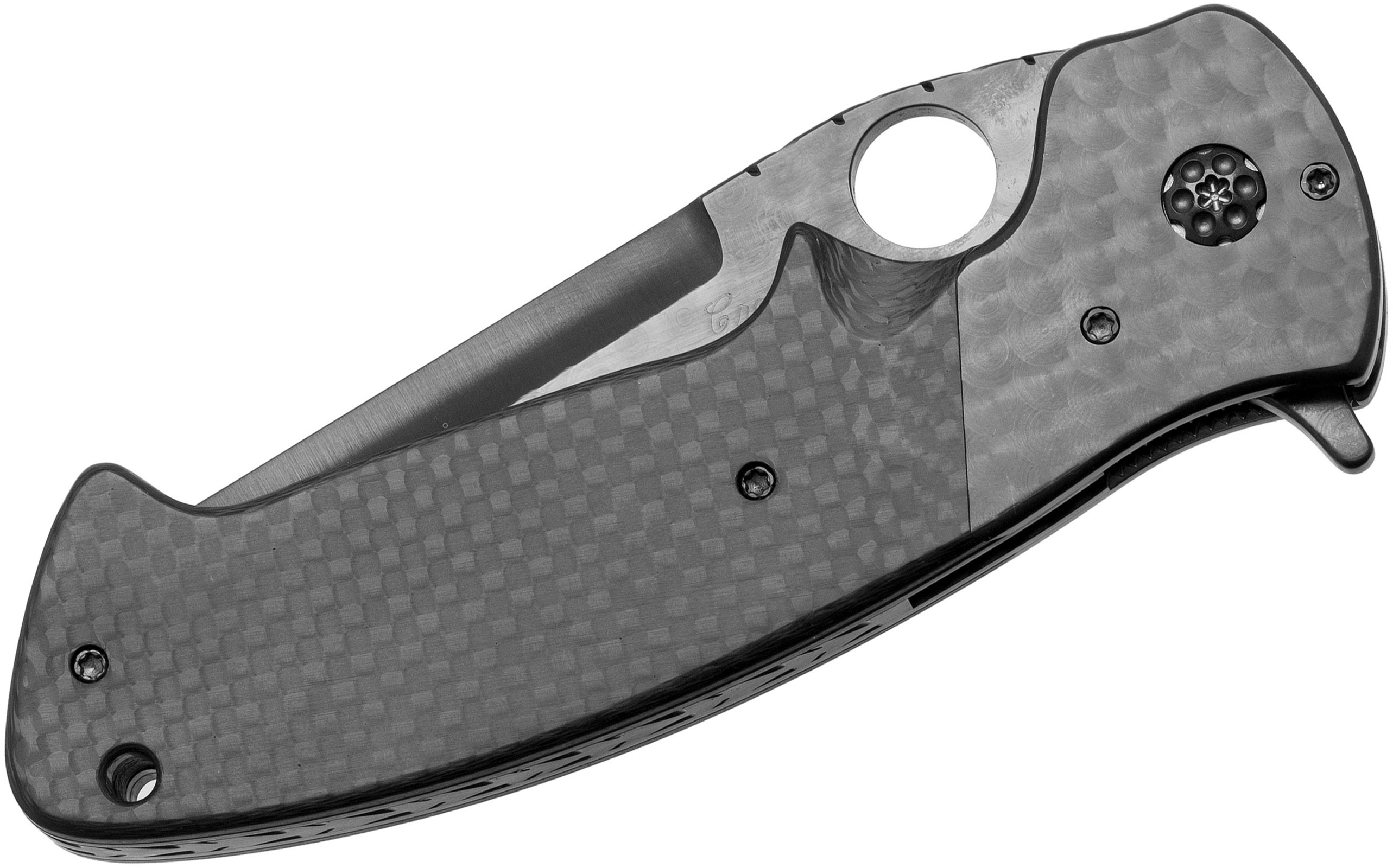 Crawford Knives Custom Black Knight Kasper Flipper 3.875" Black S30V ...