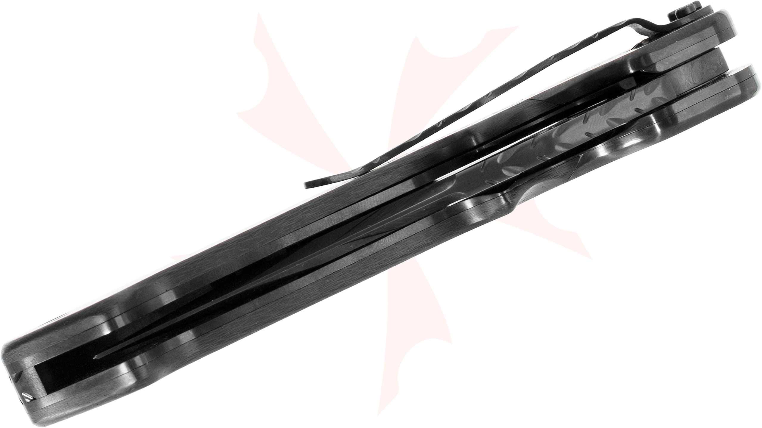 Crawford Knives Custom Black Knight Kasper Flipper 3.875" Black S30V ...