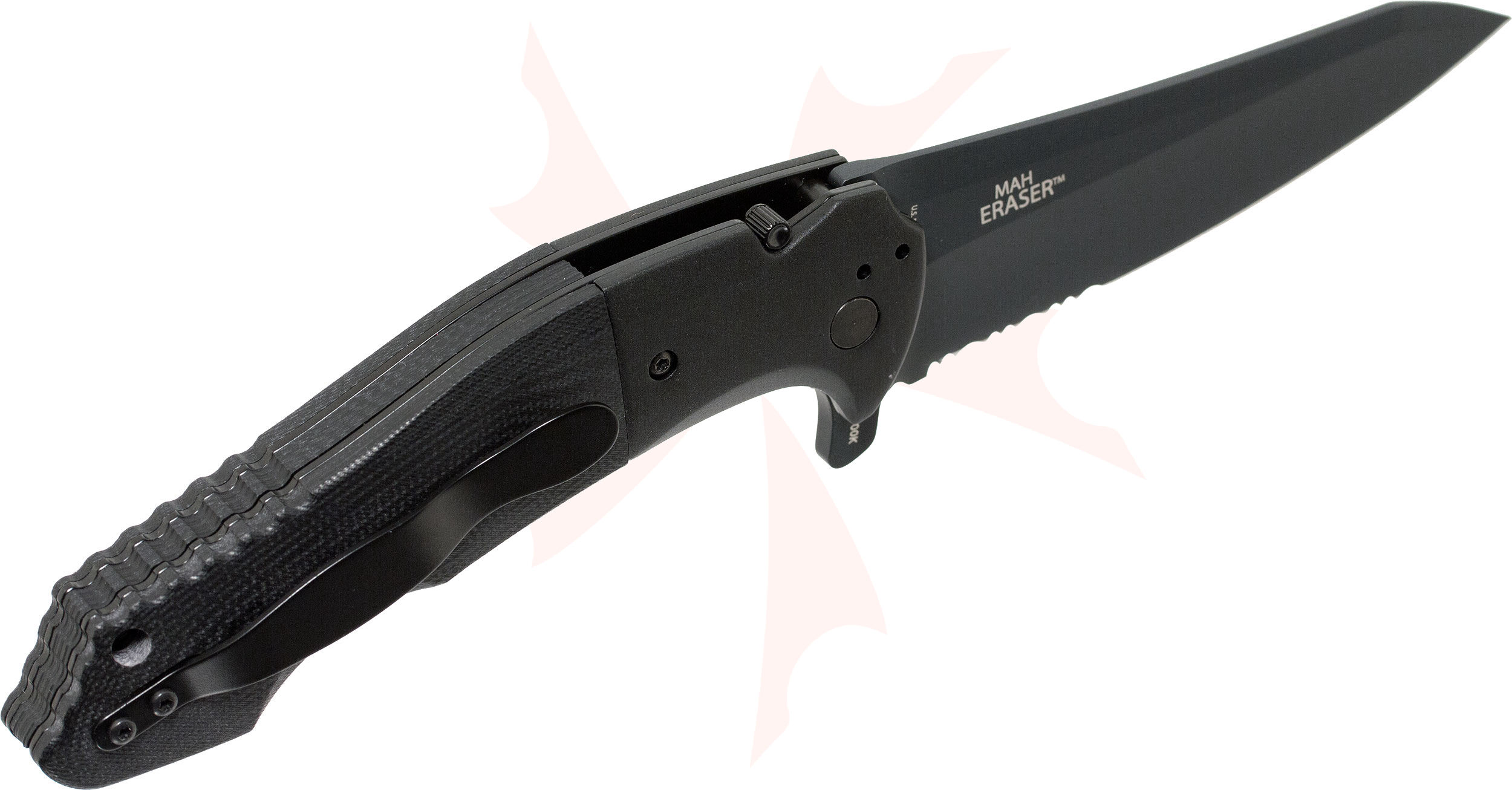 Columbia River 8900K Mah Eraser Folder 3.875" Black Combo Blade, G10 ...