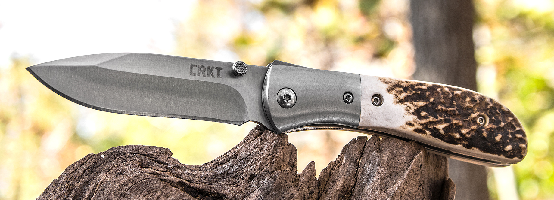 Columbia River CRKT Carson M4-02S Assisted 3.25" Plain Blade, Stag ...