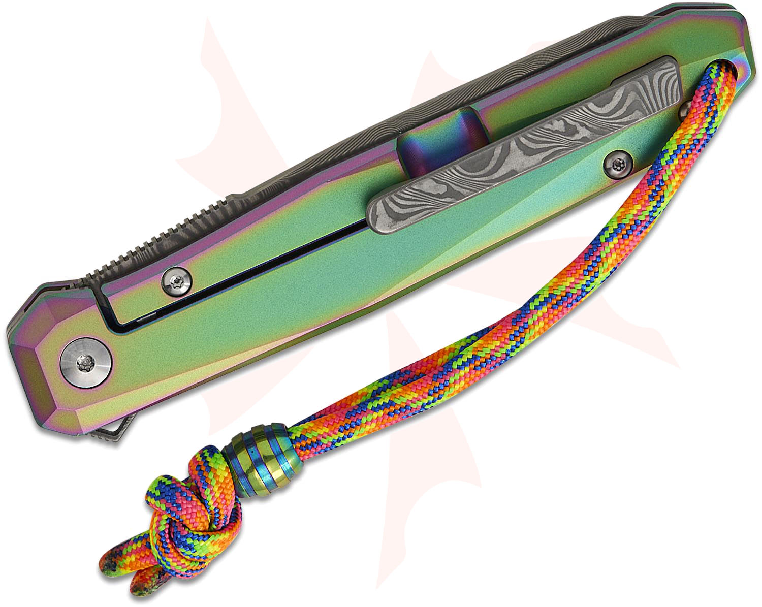 Columbia River CRKT K231TDP Ken Onion Frame Lock Facet Flipper Knife 3.37" Damascus Drop Point ...