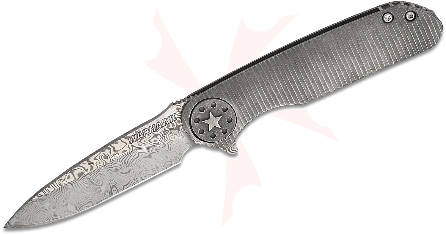 Curtiss Knives Warhawk 325 Flipper Knife 3.375" Vinland Damasteel Drop ...