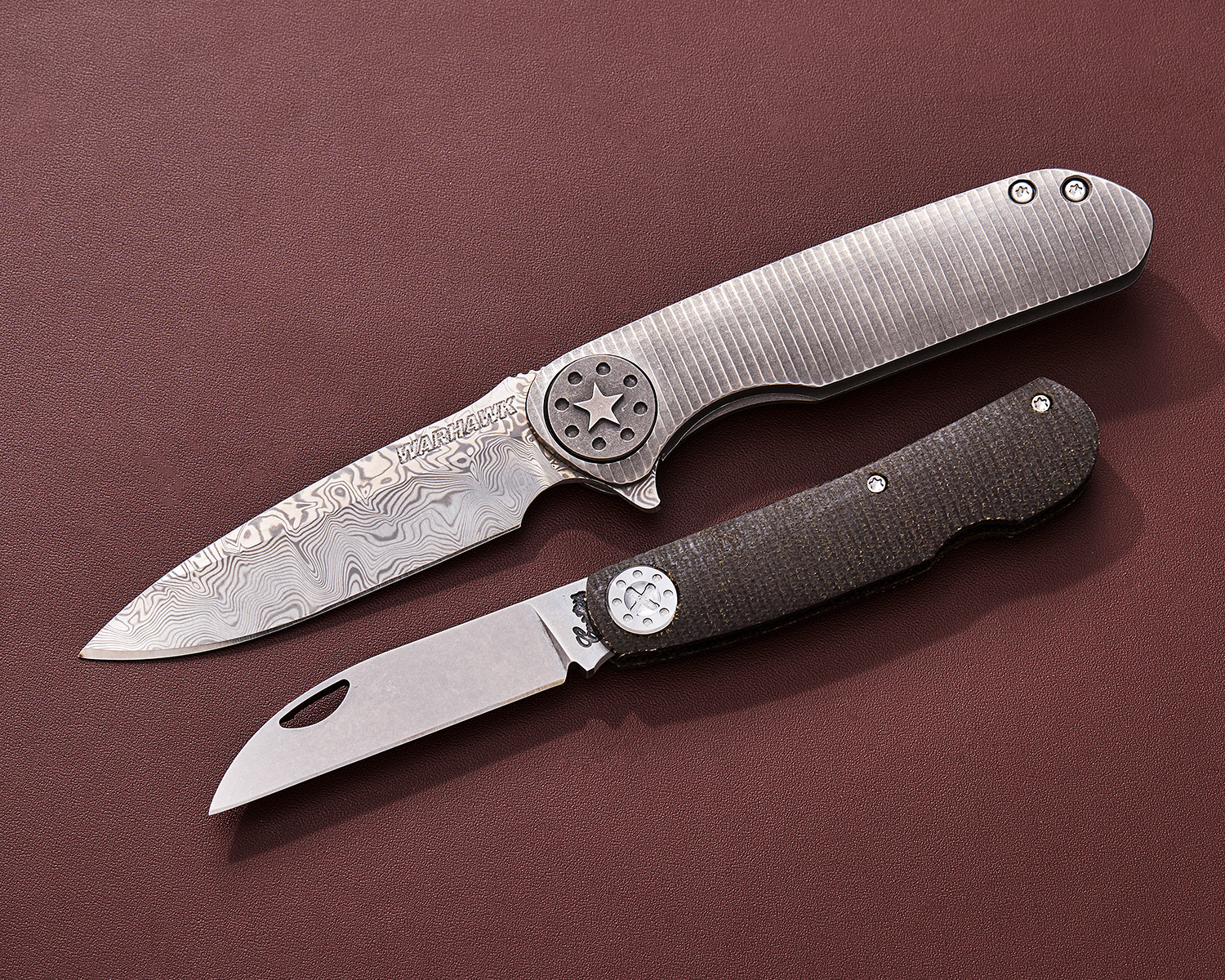 Curtiss Knives Warhawk 325 Flipper Knife 3.375" Vinland Damasteel Drop ...