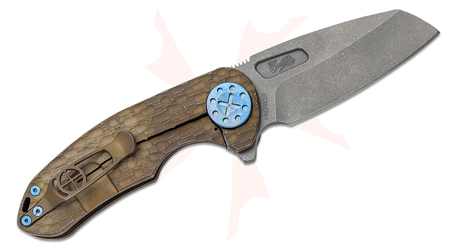Curtiss Knives F3 Medium Flipper Knife 3.25" CPM-MagnaCut Stonewashed ...