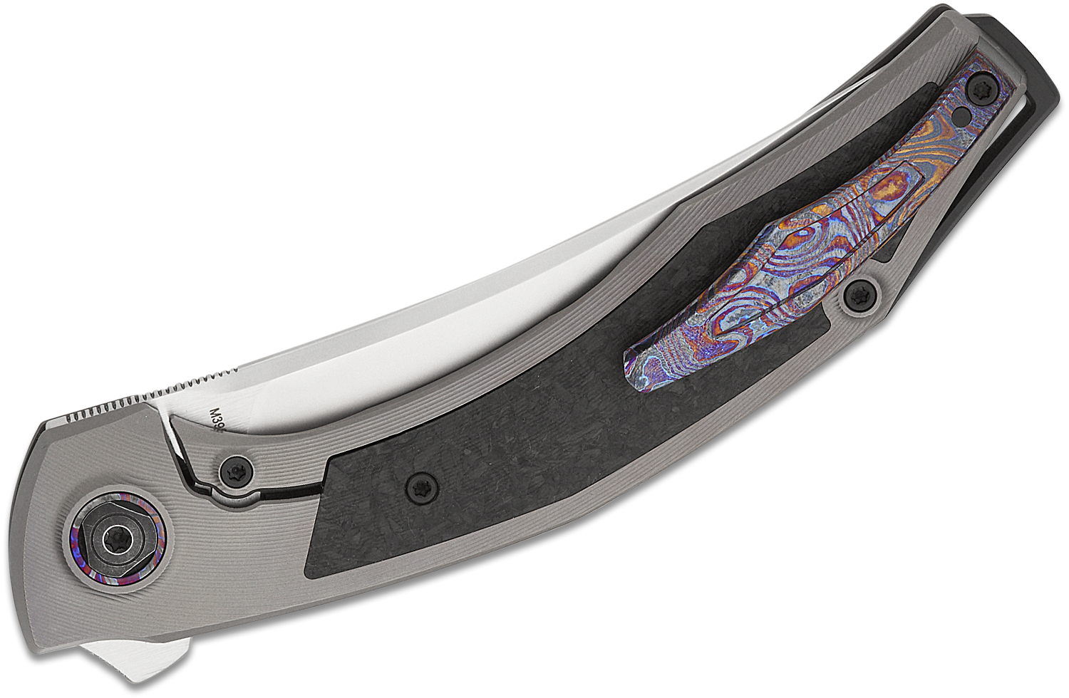 Custom Knife Factory Anton Malyshev Ablya Frame Lock Flipper Knife 4.25" M390 Hand Rubbed Satin ...