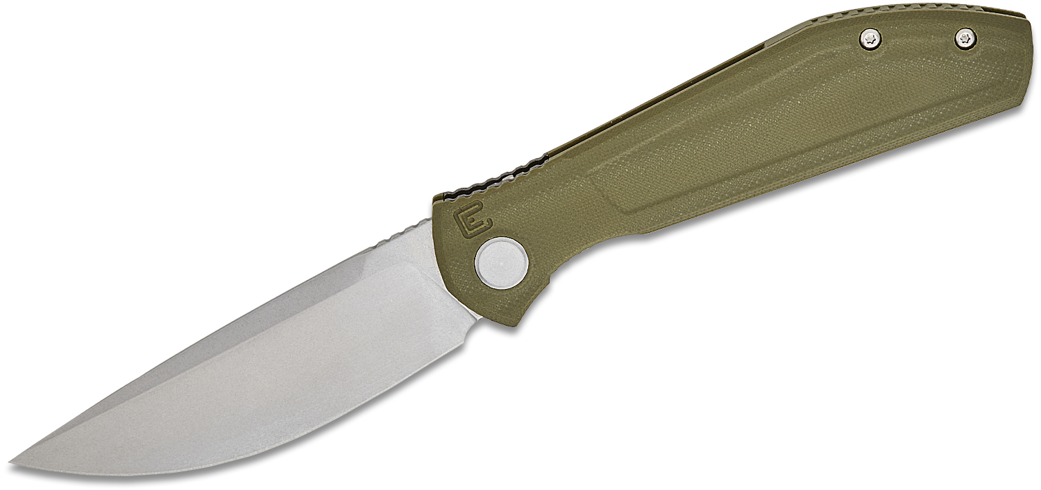 Custom Knife Factory Anton Malyshev Echo Splinter Front Flipper Knife 3.54" CPM-S35VN Tumbled ...