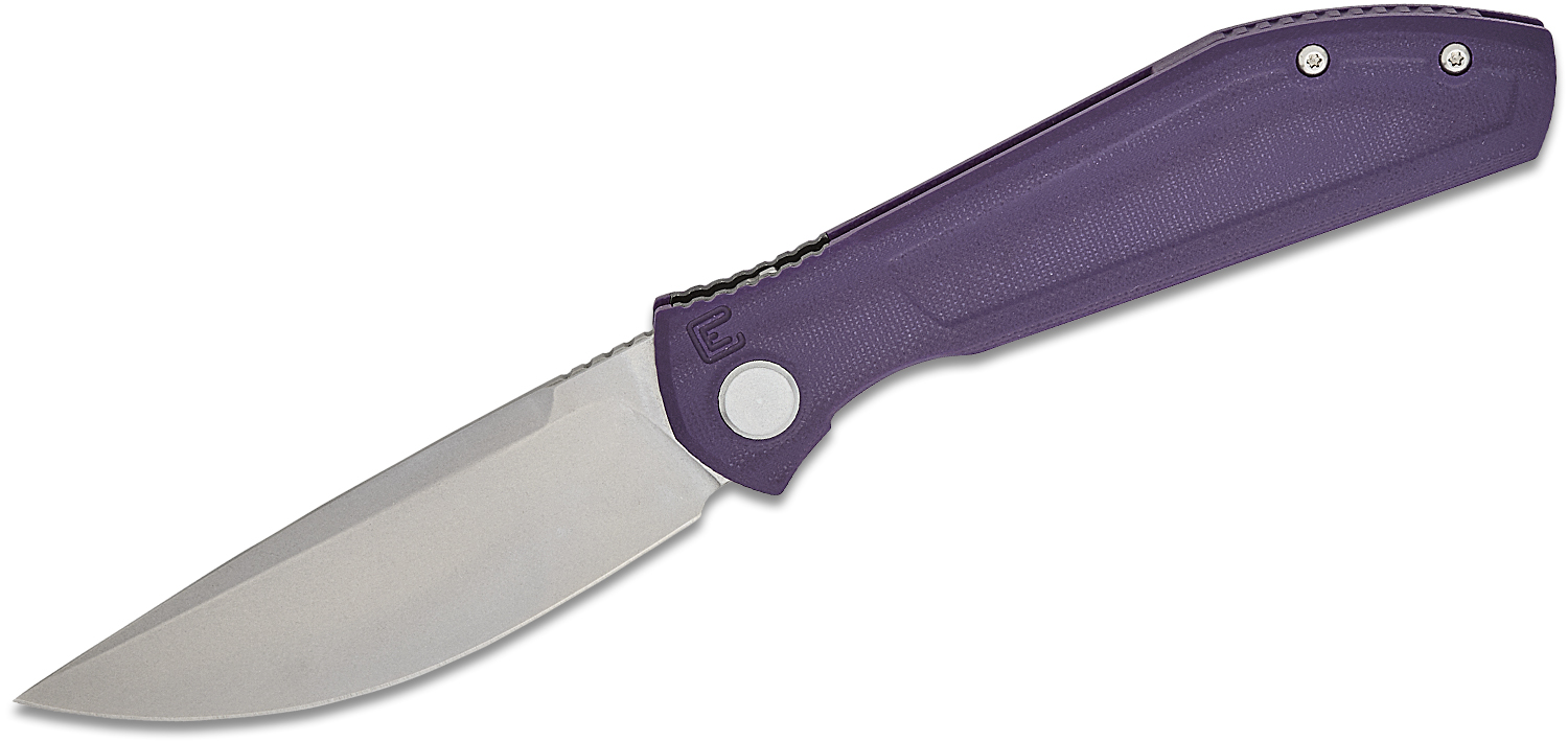 Custom Knife Factory Anton Malyshev Echo Splinter Front Flipper Knife 3.54" CPM-S35VN Tumbled ...