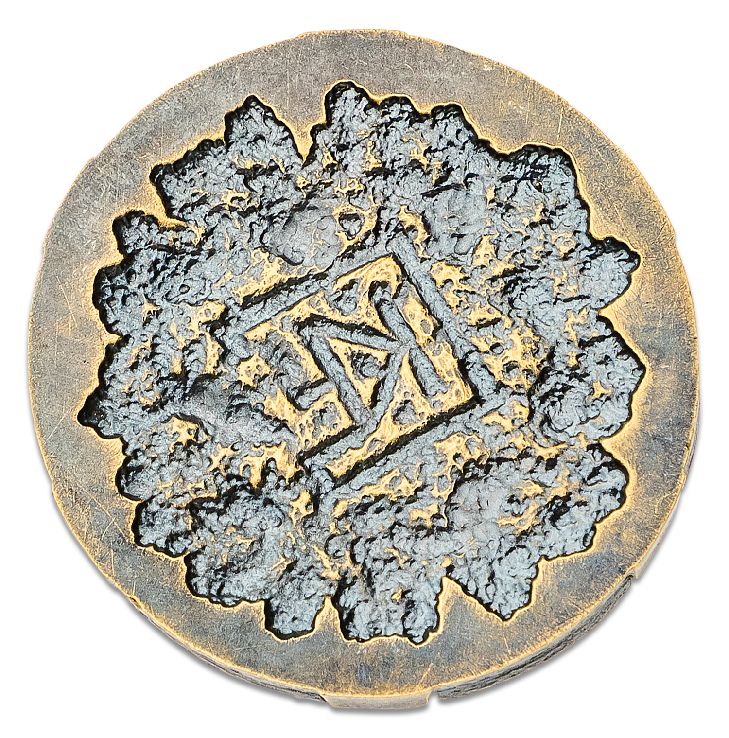 Custom Knife Factory Merzost Raz Coin, Bronze and White Metal - KnifeCenter