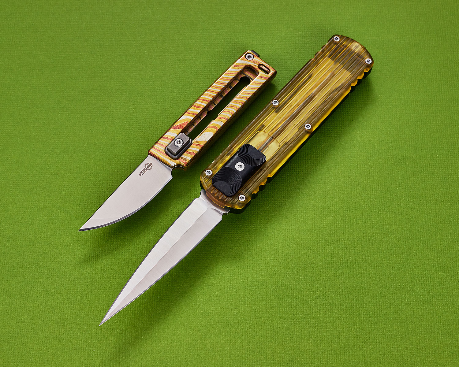 D Rocket Designs KatanaO Manual OTF Knife 1.975" M390 Satin Drop Point ...