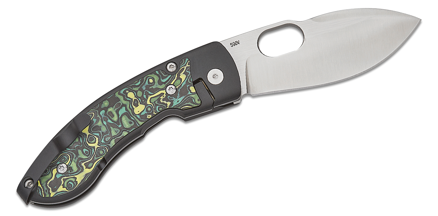 D Rocket Designs Lum Leaf Folding Knife 3" CPM-S90V Sanding Blade ...