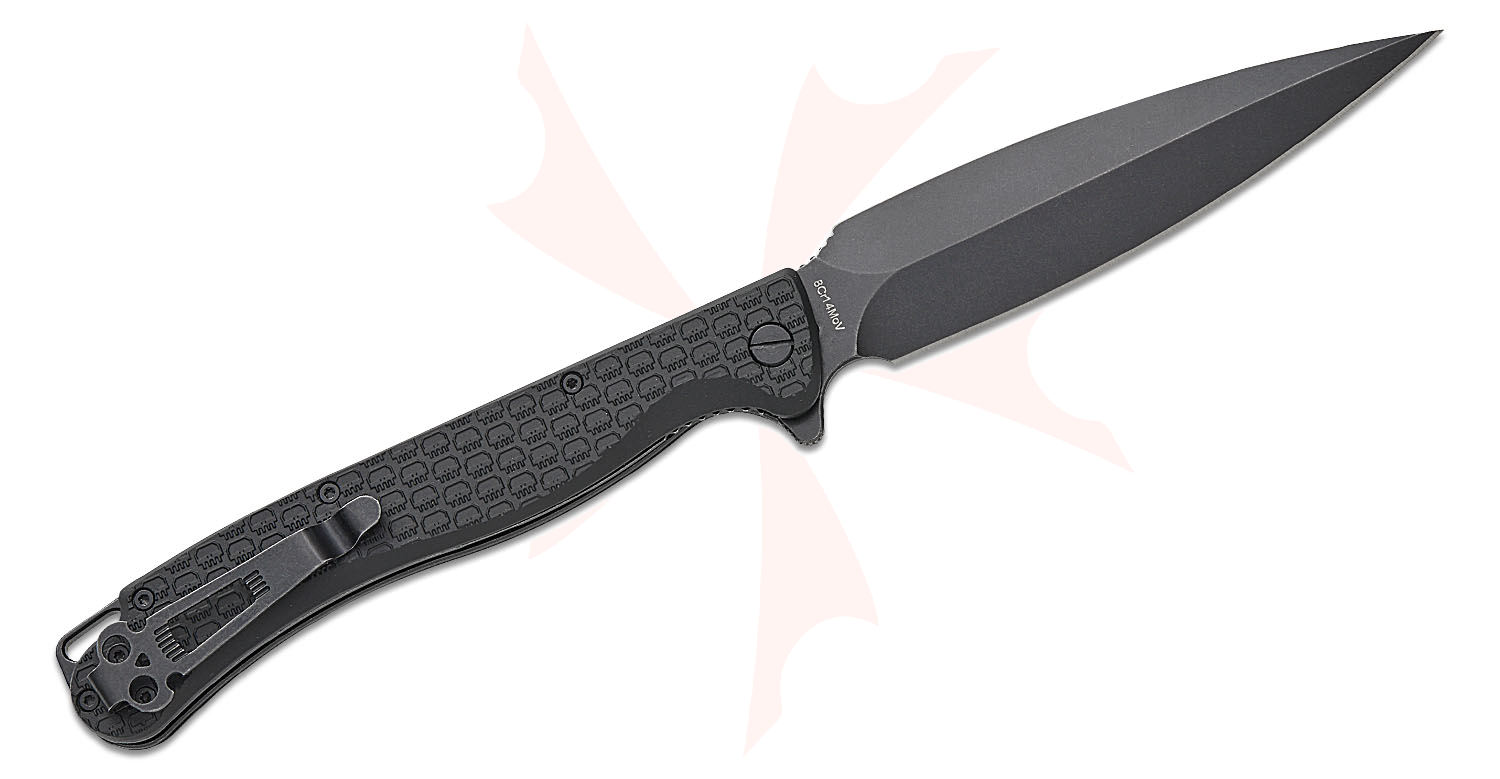 Daggerr Knives Vendetta Flipper Knife 5" 8Cr14MoV Black Stonewashed ...