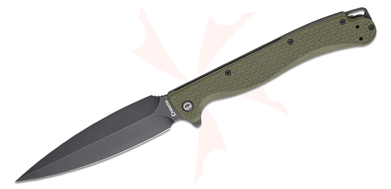 Daggerr Knives Vendetta Flipper Knife 5" 8Cr14MoV Black Stonewashed ...