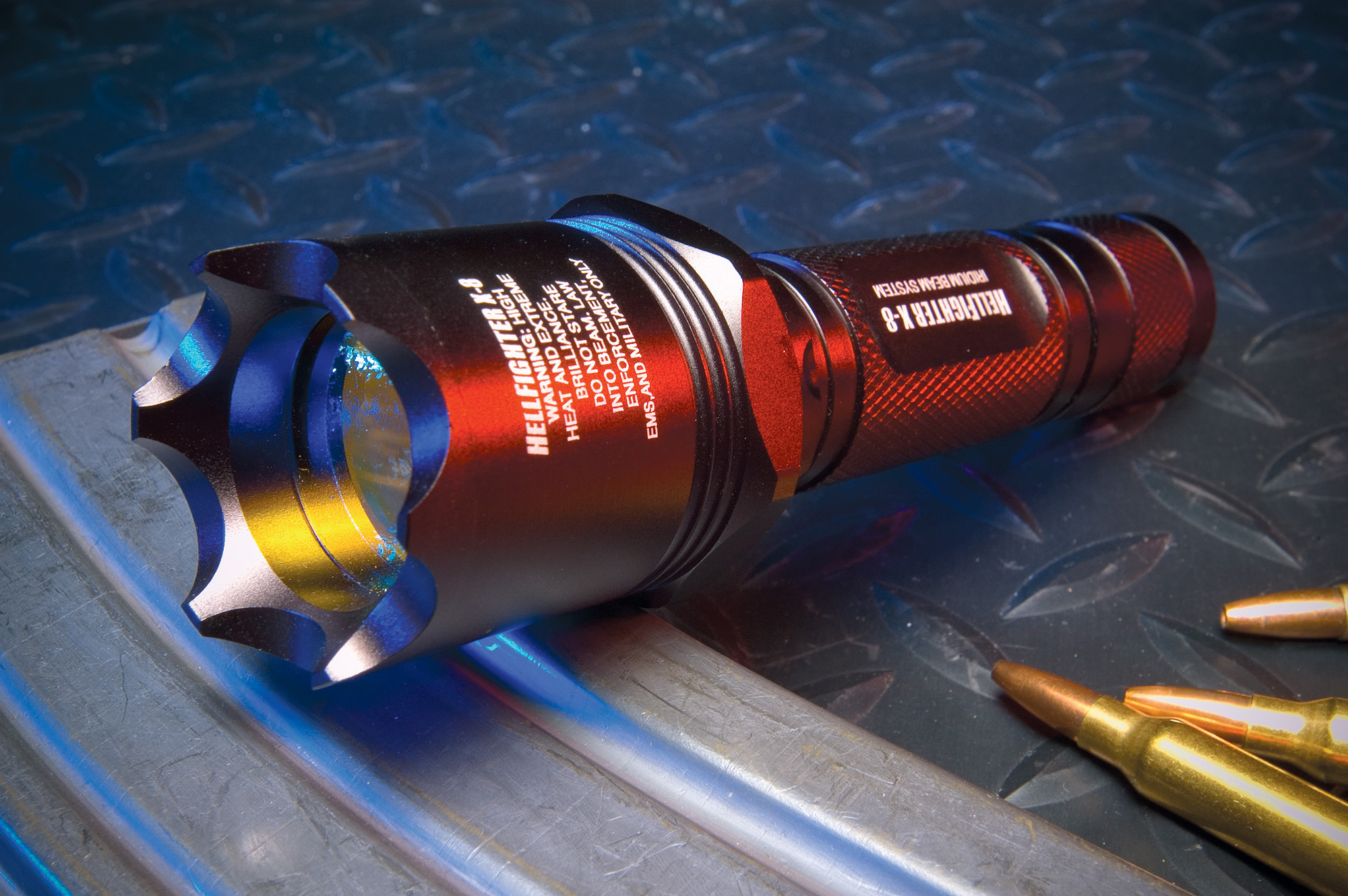 Dark Ops Hellfighter Flashlight X-8 Tactical 6V w/Interrogator Bezel ...