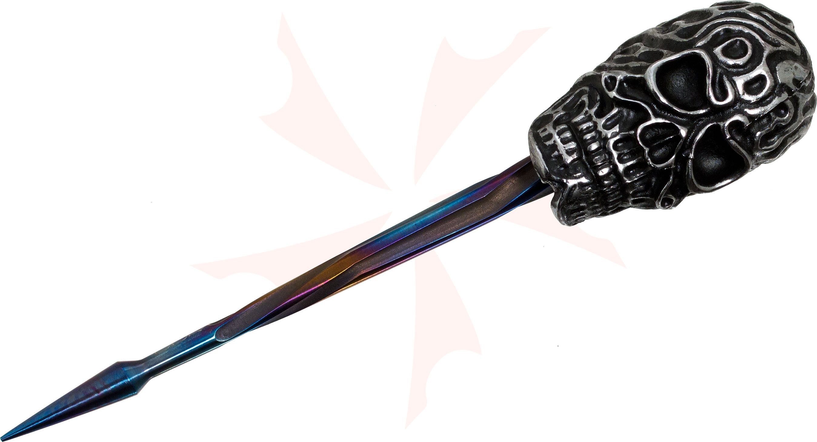 Darrel Ralph Designs Custom Blued Titanium Skull Push Rod Gen III, 6.25 ...