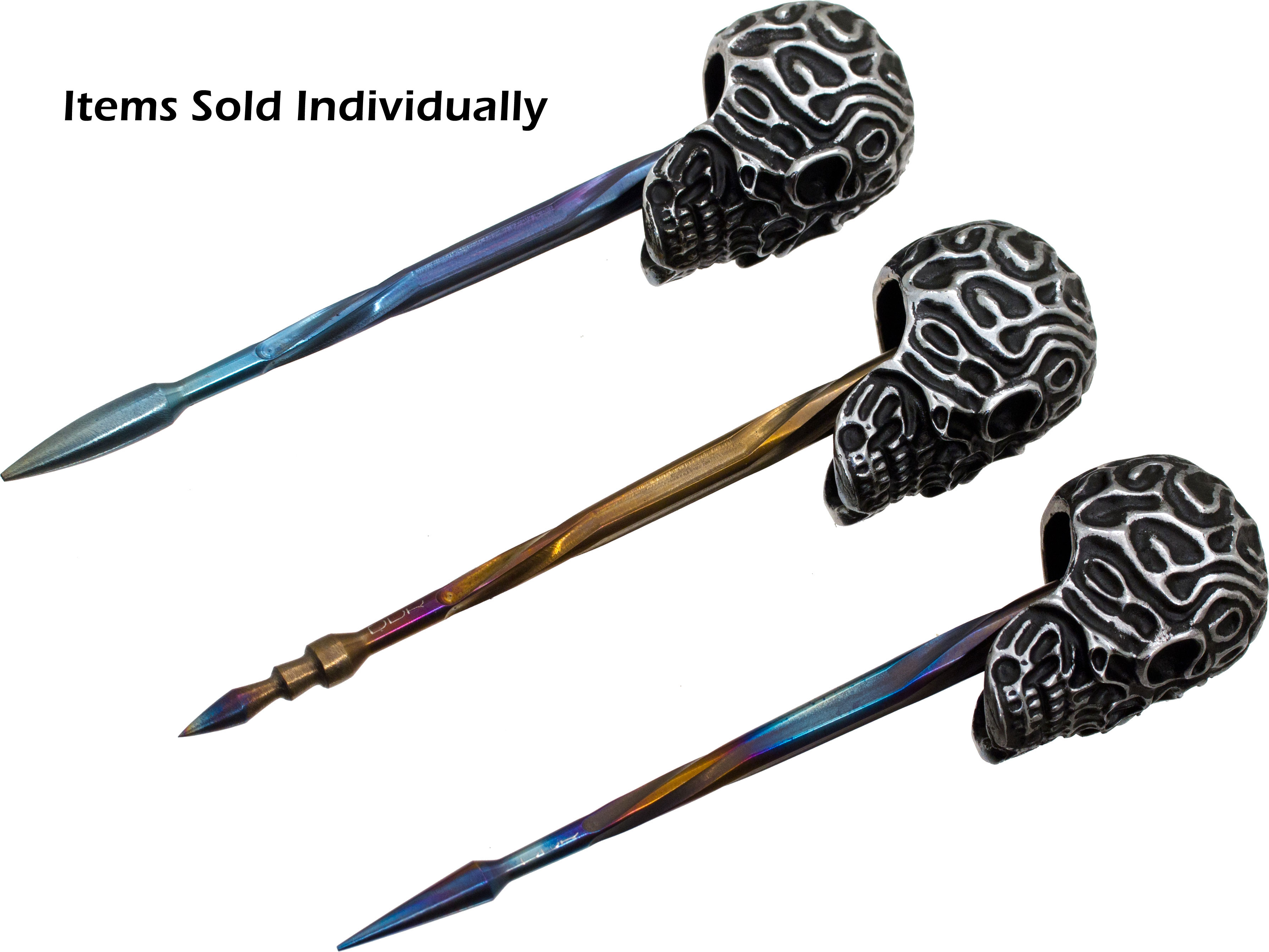 Darrel Ralph Designs Custom Blued Titanium Skull Push Rod Gen III, 6.25 ...