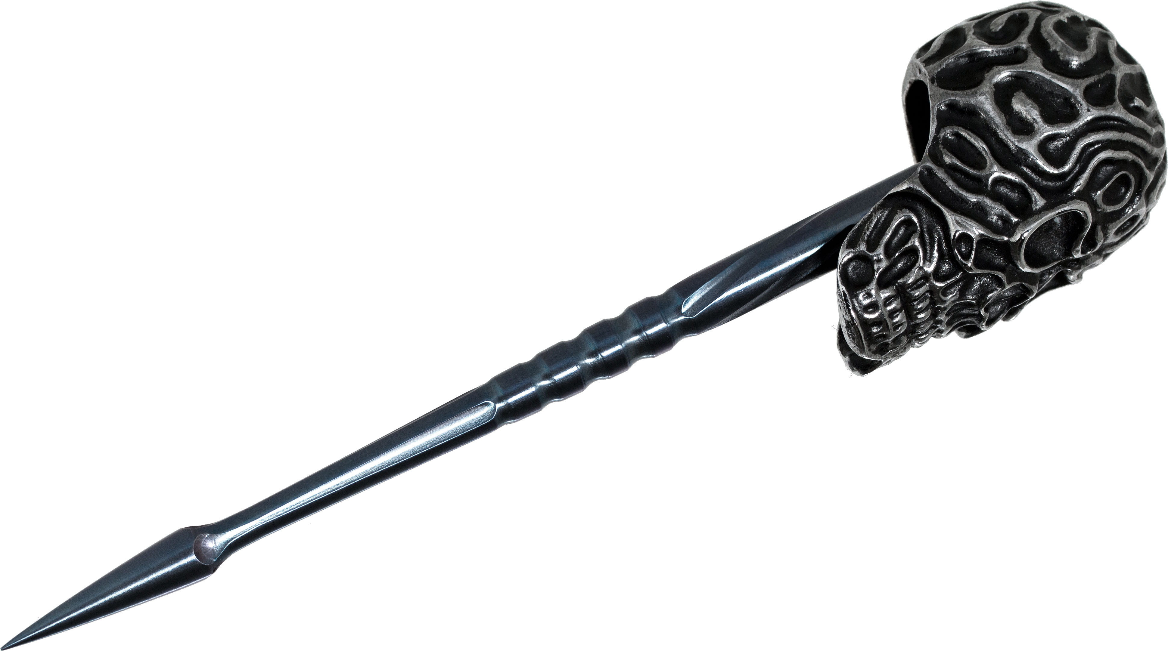 Darrel Ralph Designs Custom Blued Titanium Skull Push Rod Gen IV, 6.5 ...