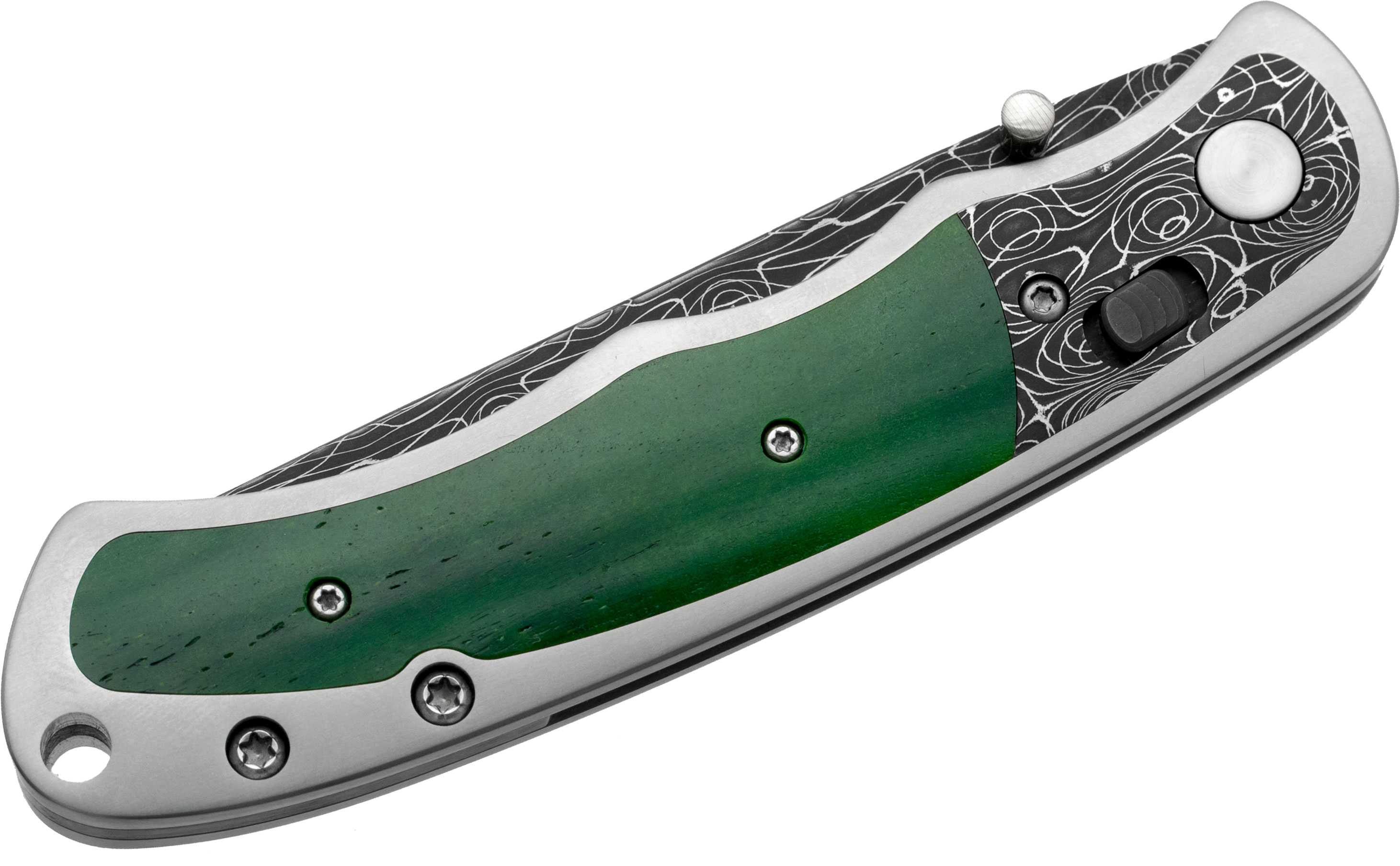 Darrin Thomas Custom Folder 3" Vines and Roses Damascus Plain Blade ...