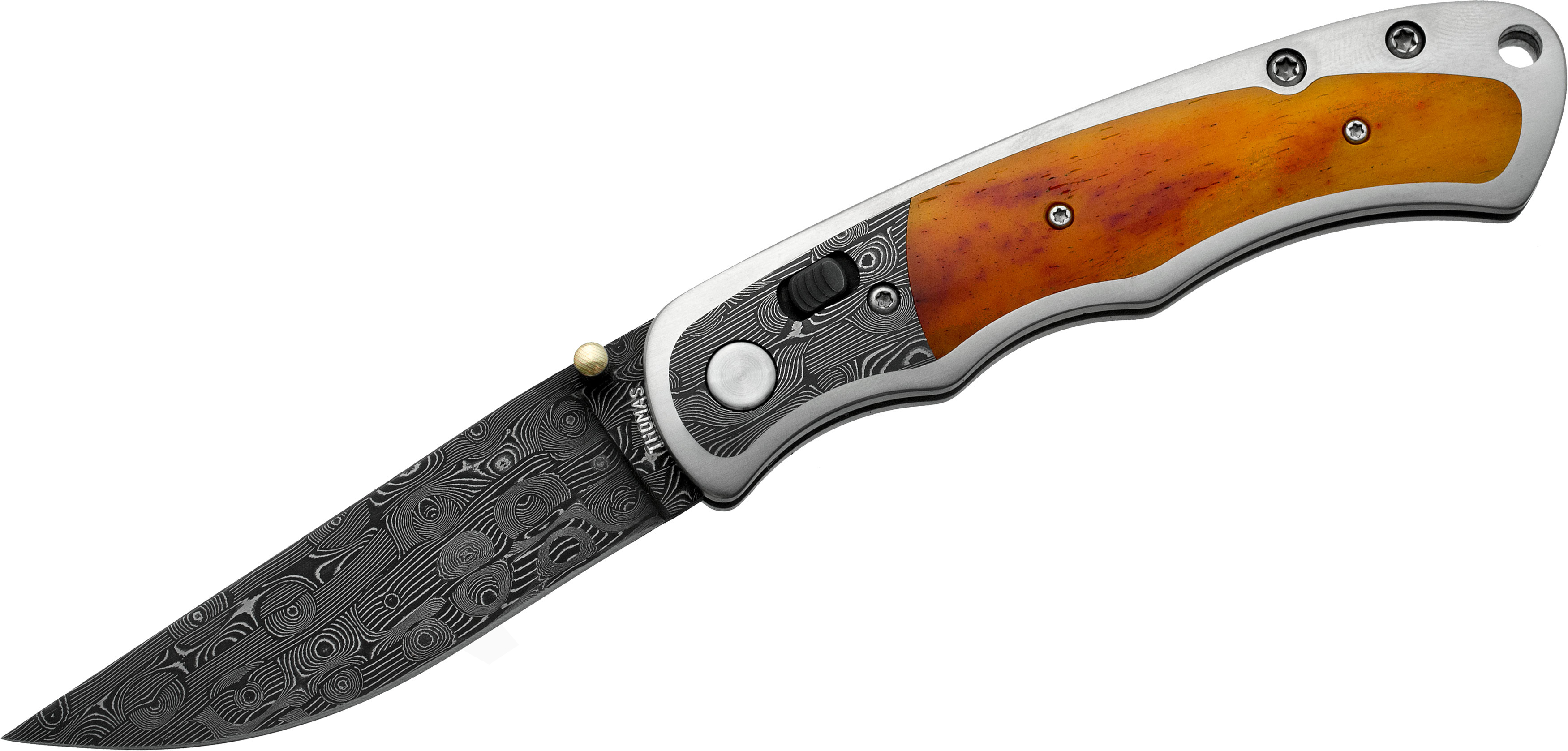 Darrin Thomas Custom Folder 3" Lace Damascus Plain Blade, Titanium ...