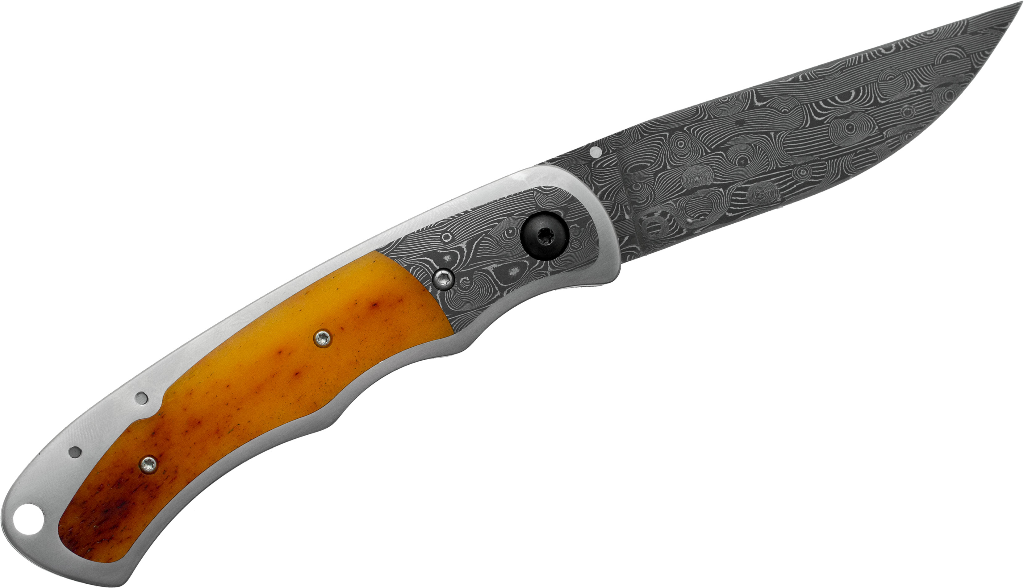 Darrin Thomas Custom Folder 3" Lace Damascus Plain Blade, Titanium ...