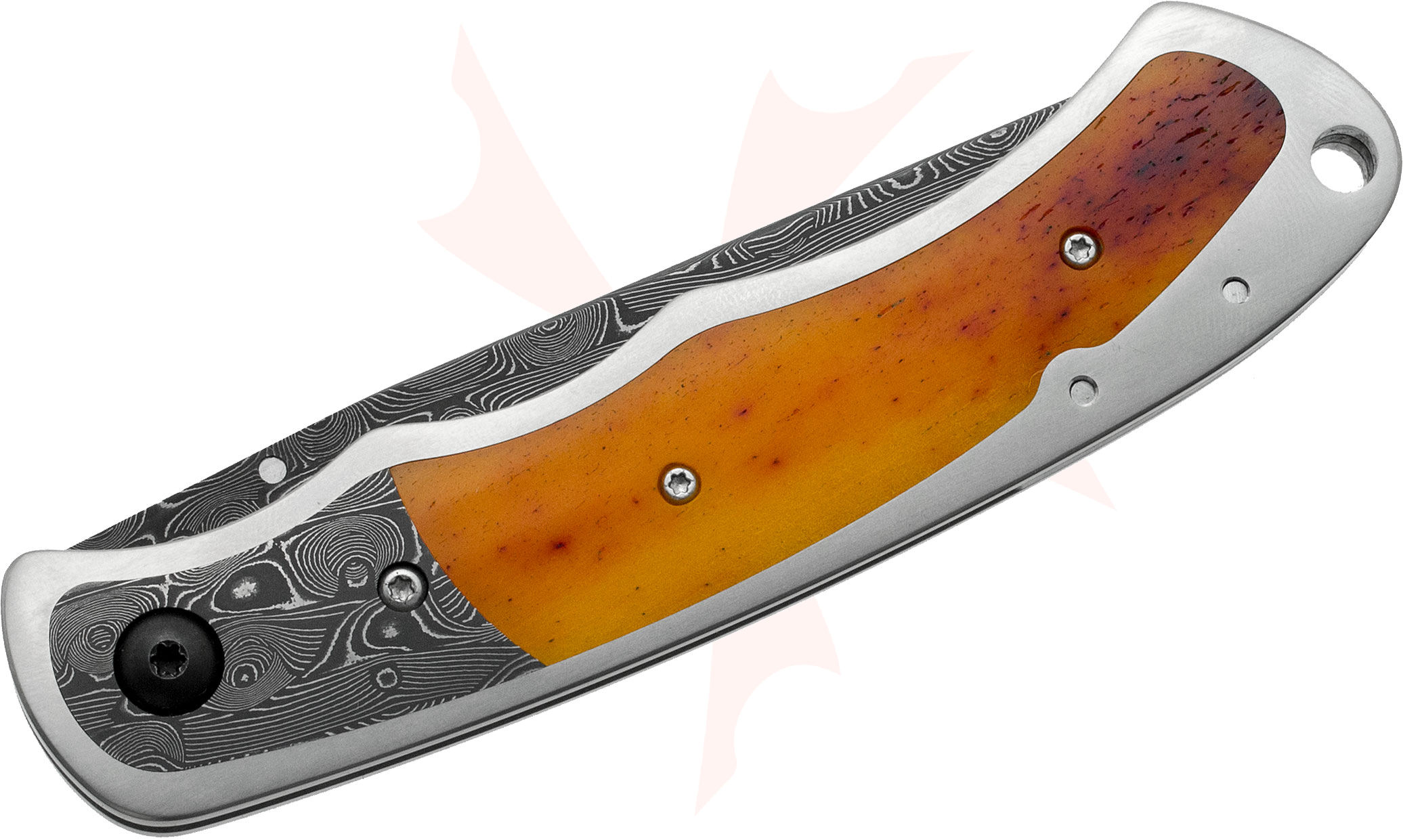Darrin Thomas Custom Folder 3" Lace Damascus Plain Blade, Titanium ...