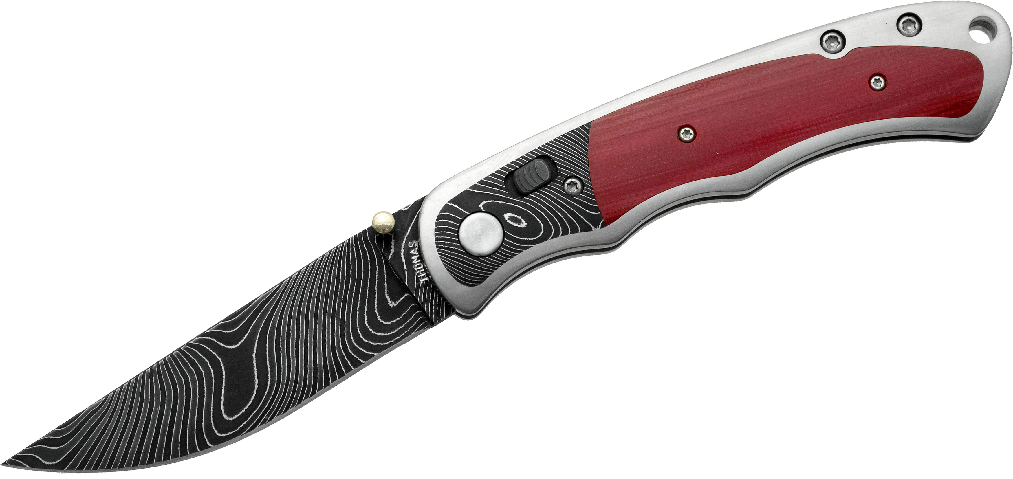 Darrin Thomas Custom Folder 3" Twist Damascus Plain Blade, Titanium ...