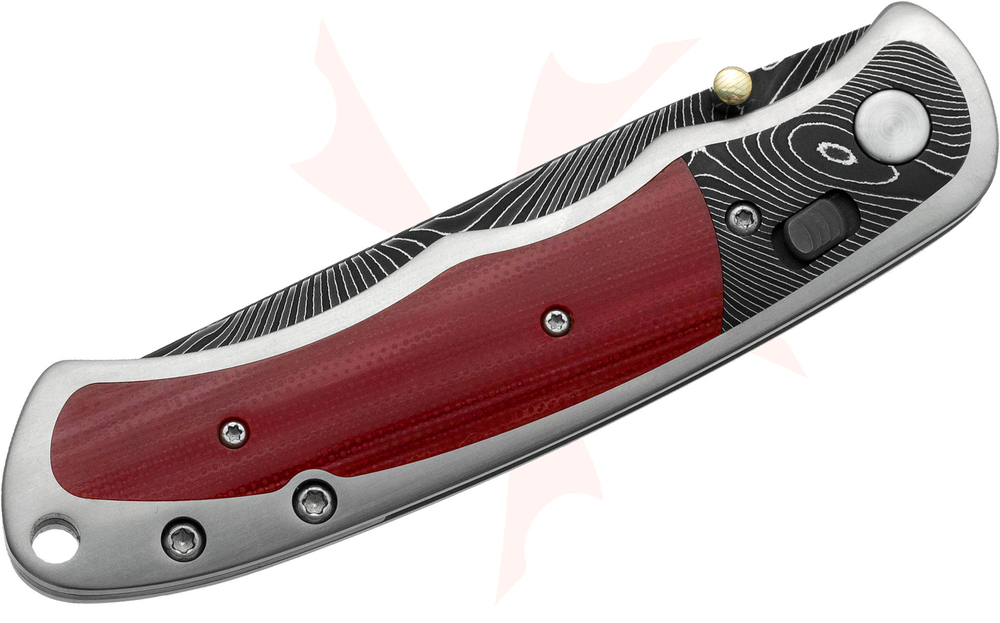 Darrin Thomas Custom Folder 3" Twist Damascus Plain Blade, Titanium ...
