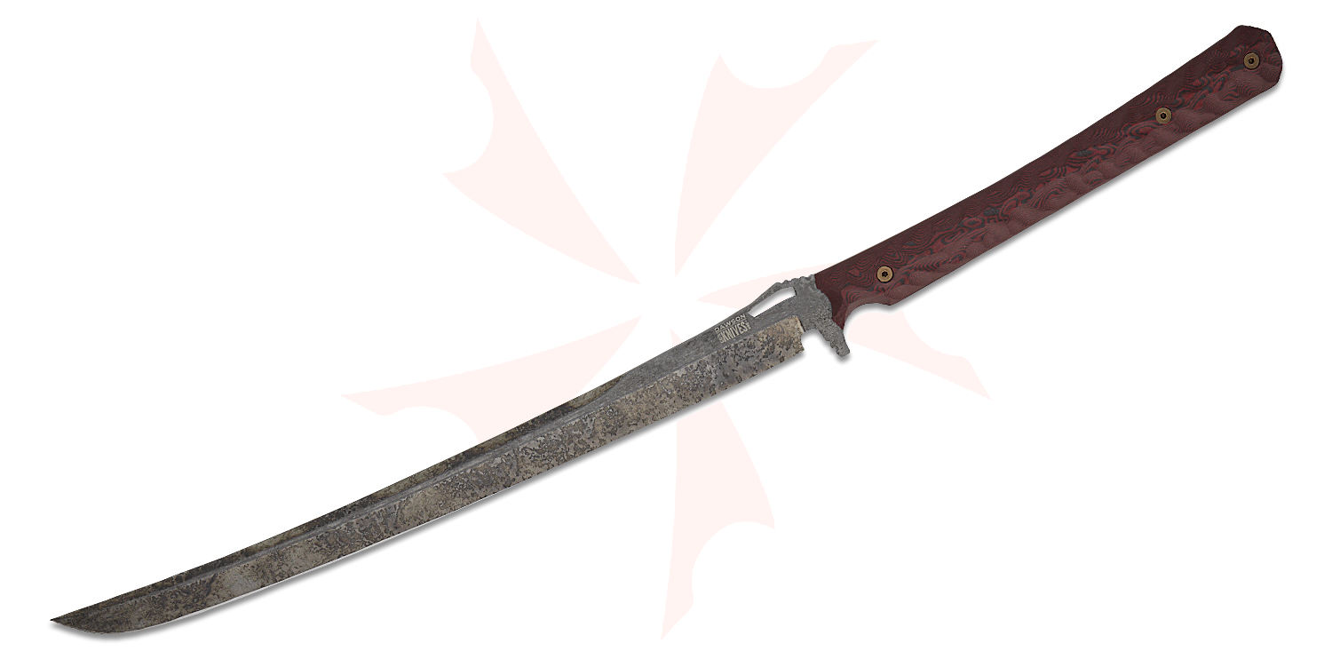 Dawson Knives Many Waters Sword 16" CPM-MagnaCut Monsoon Blade, Red and ...