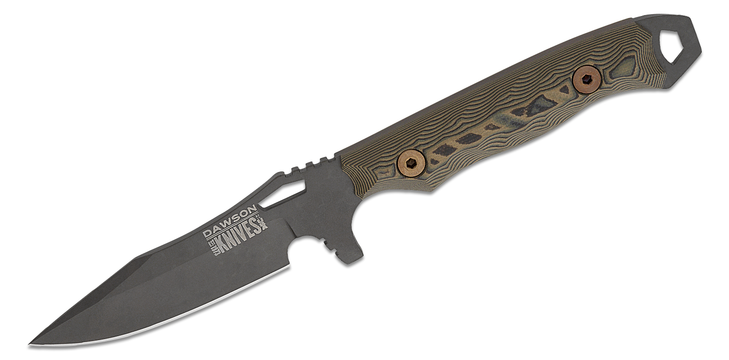 Dawson Knives Smuggler Fixed Blade Knife 3.375" CPM-MagnaCut Scorched ...