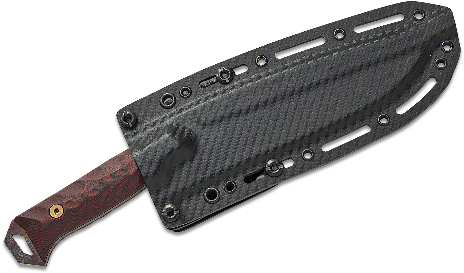 Dawson Knives Summit Fixed Blade Knife 5.5" ProCut Wildfire Drop Point Blade, Red and Black G10 ...