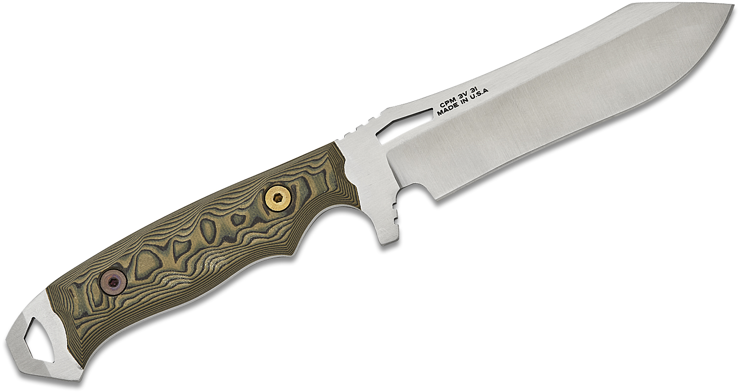 Dawson Knives Wilderness Fixed Blade Knife 4.5" CPM-3V Satin Clip Point ...
