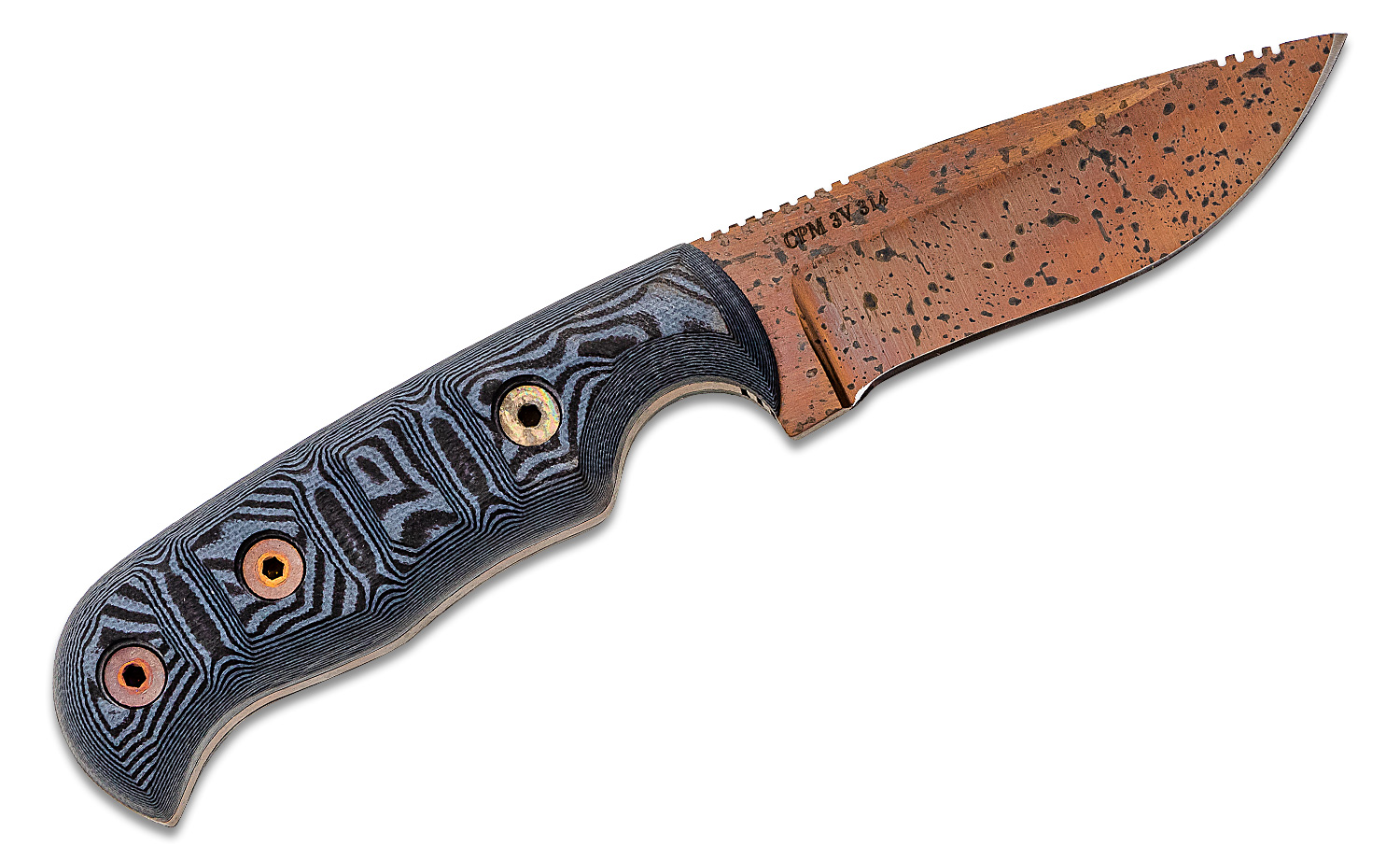 Dawson Knives Custom Deep Notch Fixed Blade Knife 3.375" CPM-3V Arizona ...