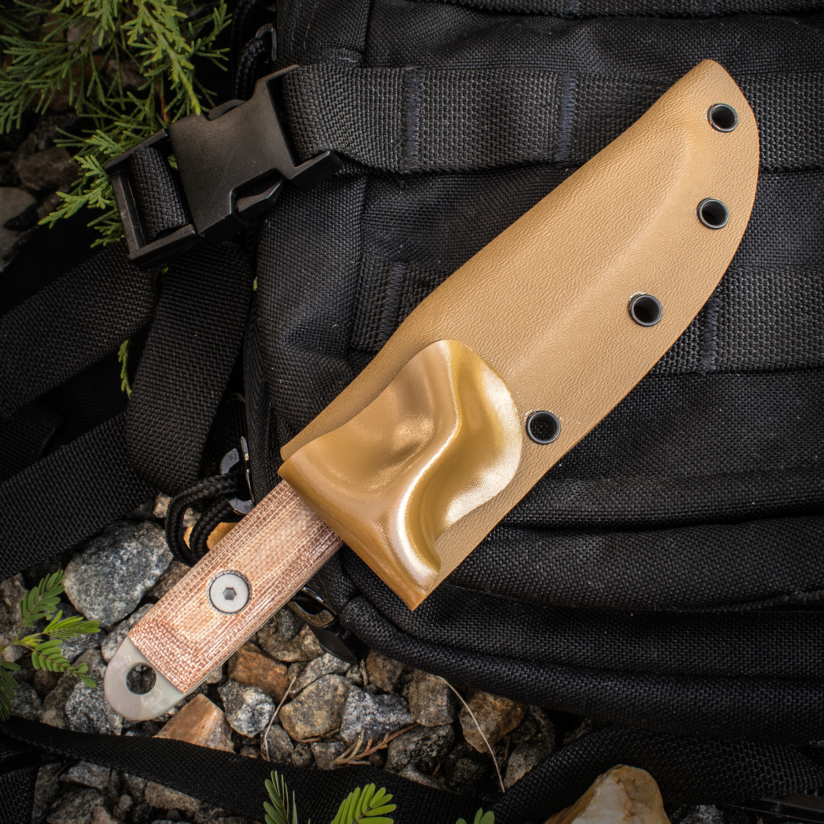 Dawson Knives Custom Outback Fixed 3.375" 80CrV2 Sandstone Cerakote ...