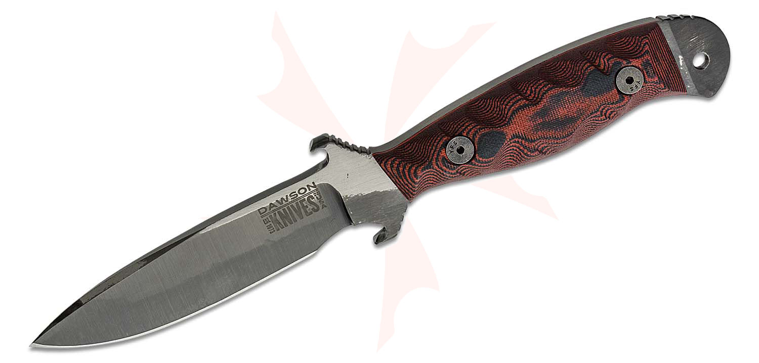 Dawson Knives Raider 4 Fixed Blade Knife 4.5" CPM-3V Hamon Drop Point ...