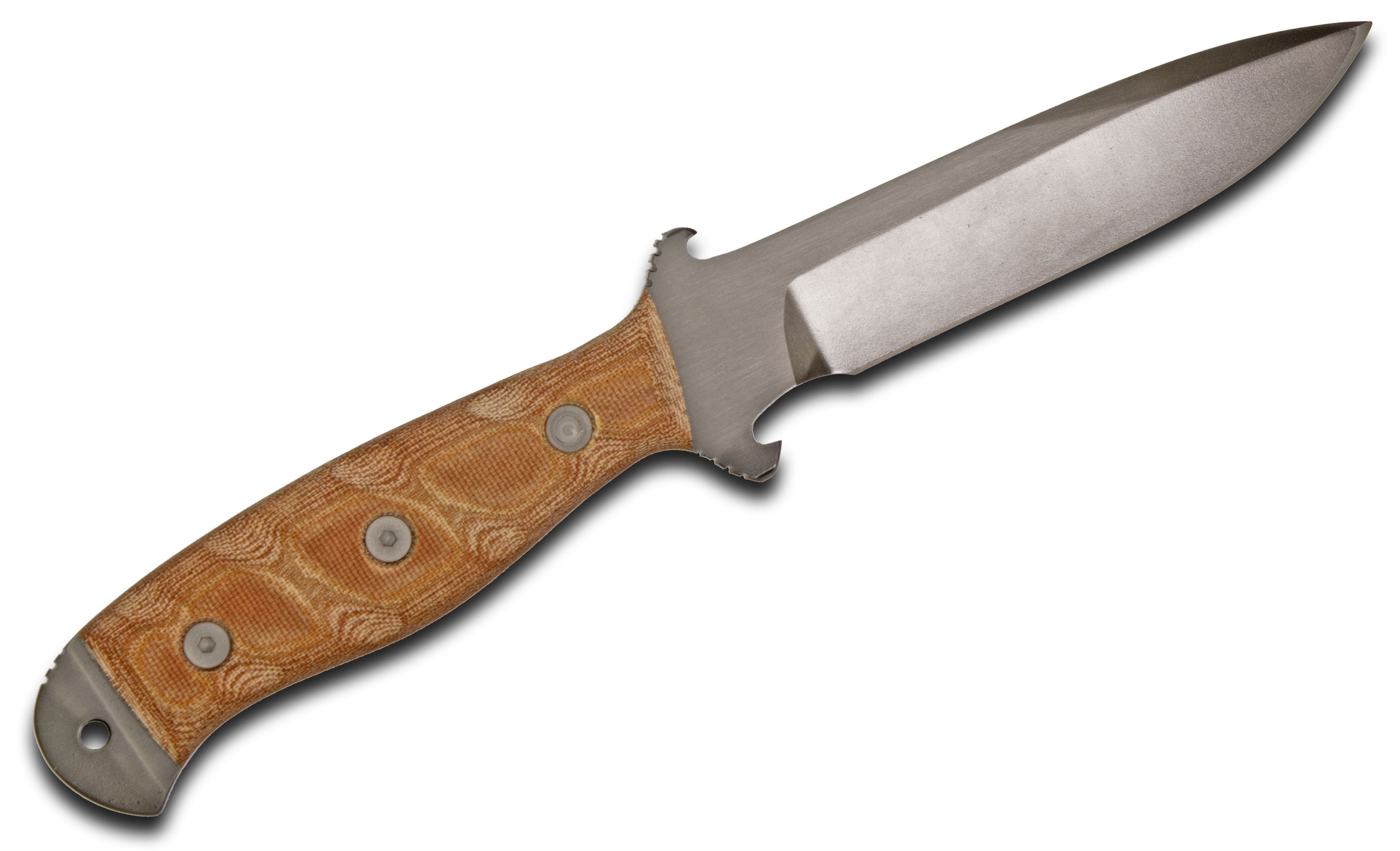 Dawson Knives Custom Raider 5 Fixed 5" 80CrV2 Hamon Blade, Tan Micarta ...
