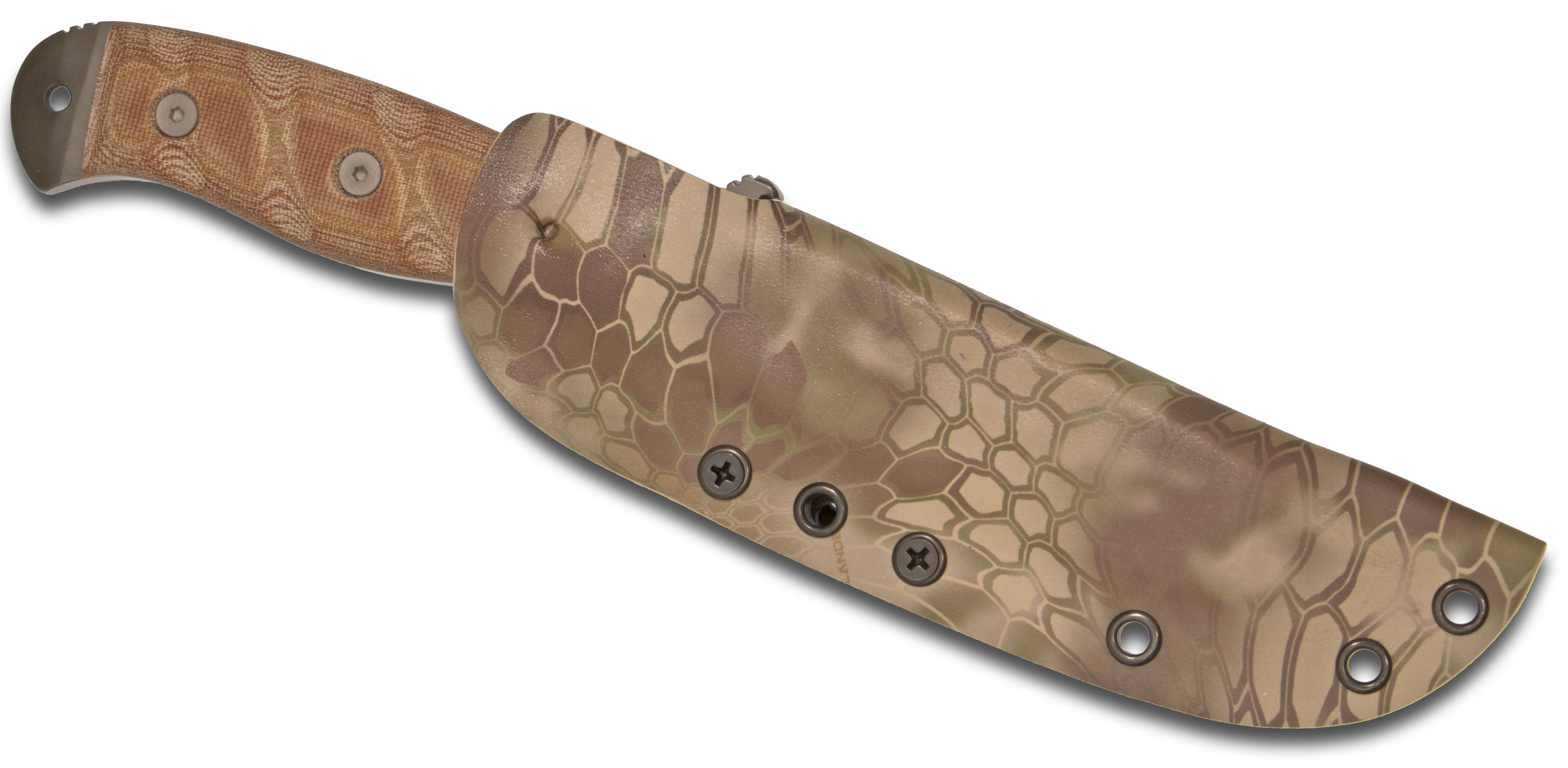 Dawson Knives Custom Raider 5 Fixed 5" 80CrV2 Hamon Blade, Tan Micarta ...
