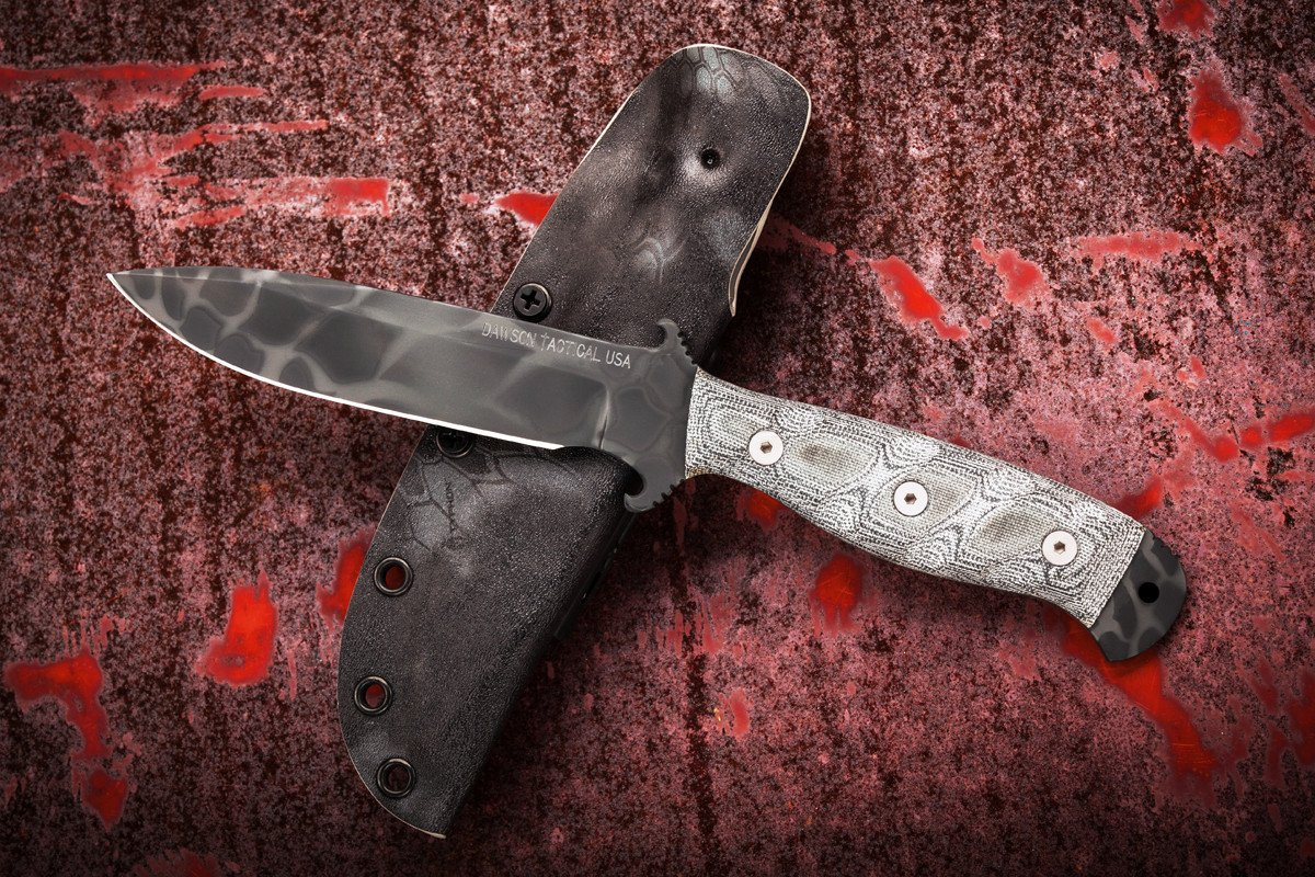 Dawson Knives Custom Raider 5 Fixed 5" 80CrV2 Obsidian Blade, Black ...