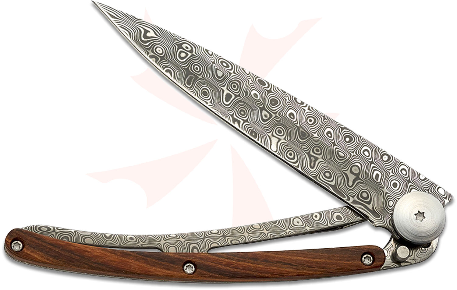 Deejo Knives Exception Series 37g Folding Knife 3.75" Damasteel Drop ...