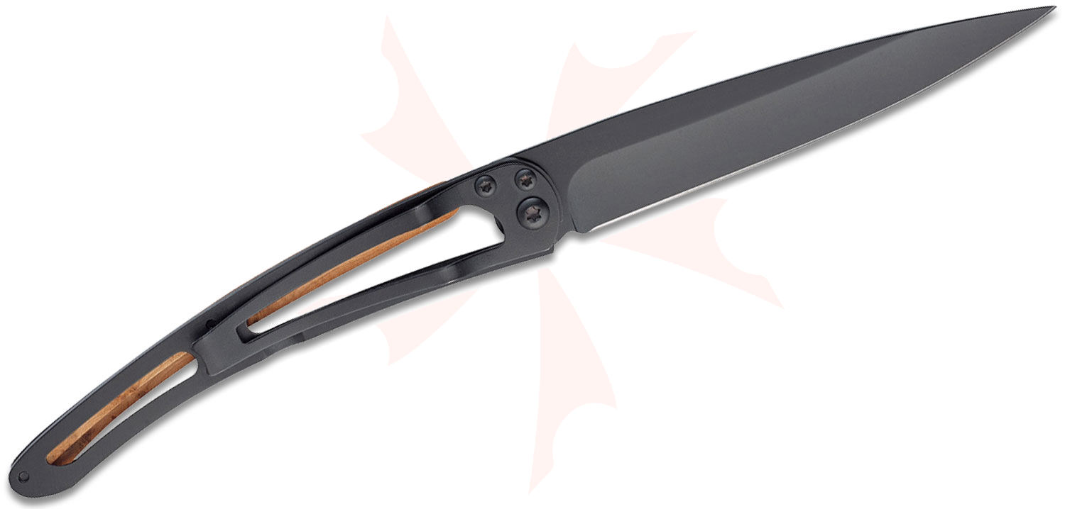 Deejo Knives Black Series 37g Folding Knife 3.75" Black Titanium Coated ...