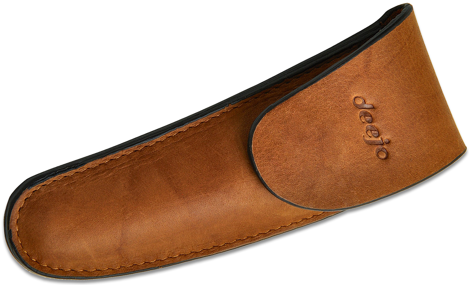 Deejo Knives 37g Knife Belt Sheath, Brown Leather with Orange Stitching ...