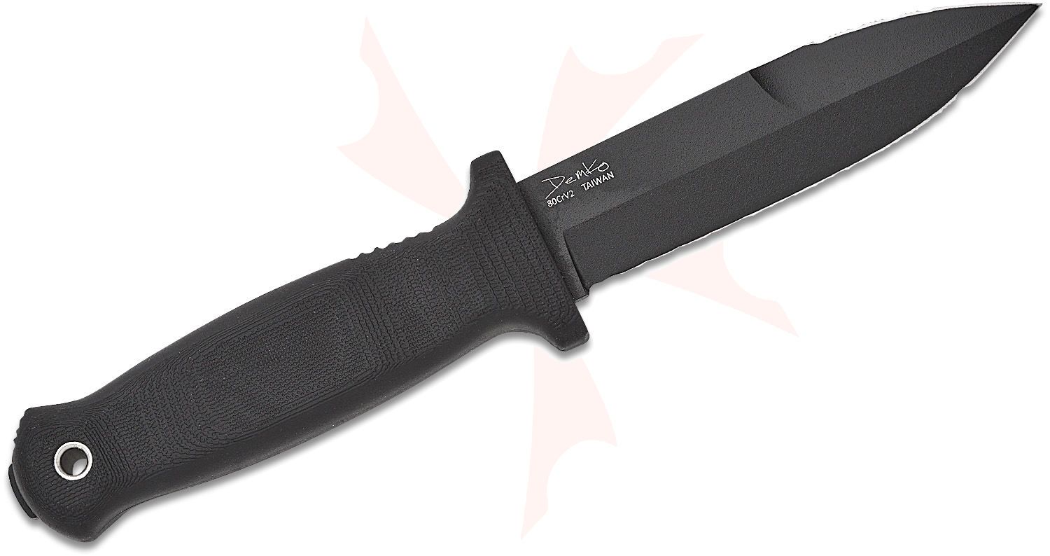 Demko Knives Armiger 4 Fixed Blade Boot Knife 4.25" 80CrV2 Black Powder ...