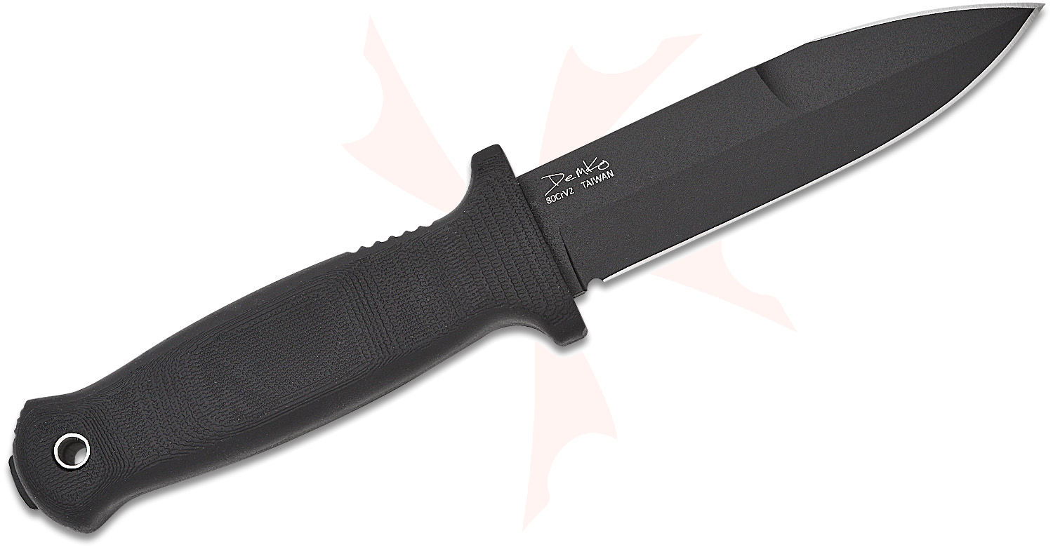 Demko Knives Armiger 4 Fixed Blade Knife 4.25" 80CrV2 Black Powder ...