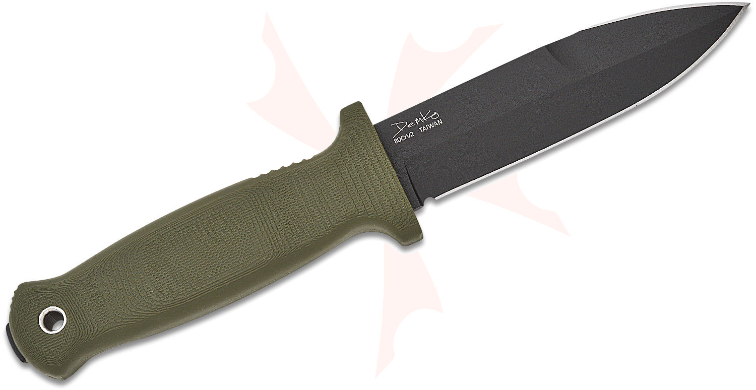 Demko Knives Armiger 4 Fixed Blade Boot Knife 4.25" 80CrV2 Black Powder ...