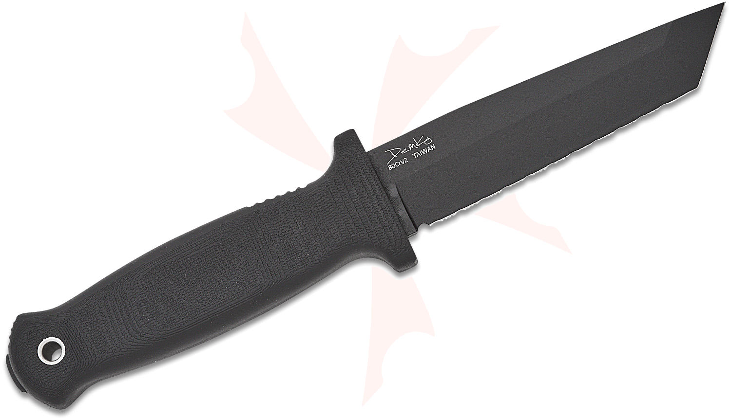 Demko Knives Armiger 4 Fixed Blade Knife 4.25" 80CrV2 Black Powder ...