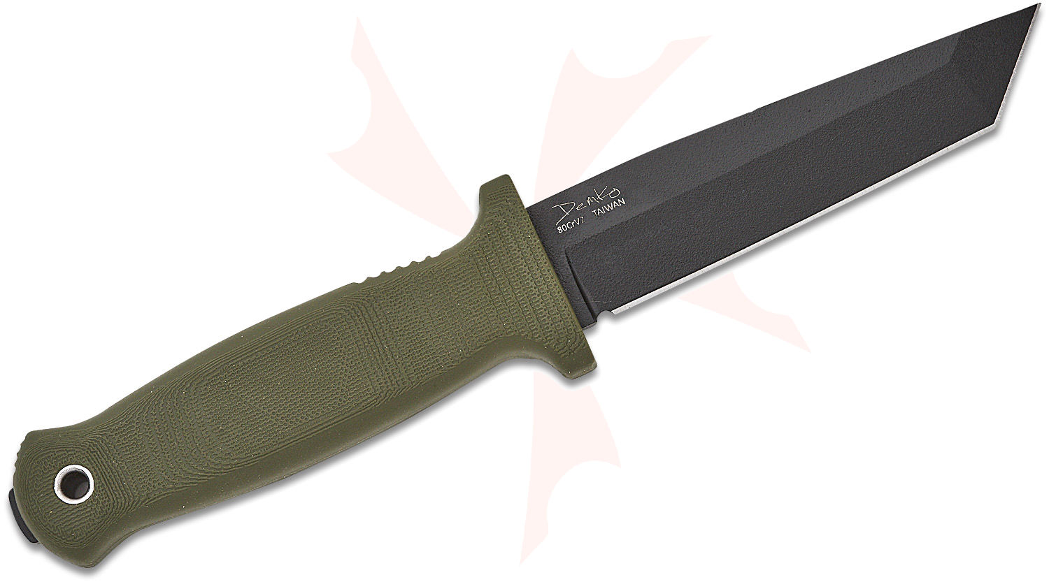 Demko Knives Armiger 4 Fixed Blade Knife 4.25" 80CrV2 Black Powder ...