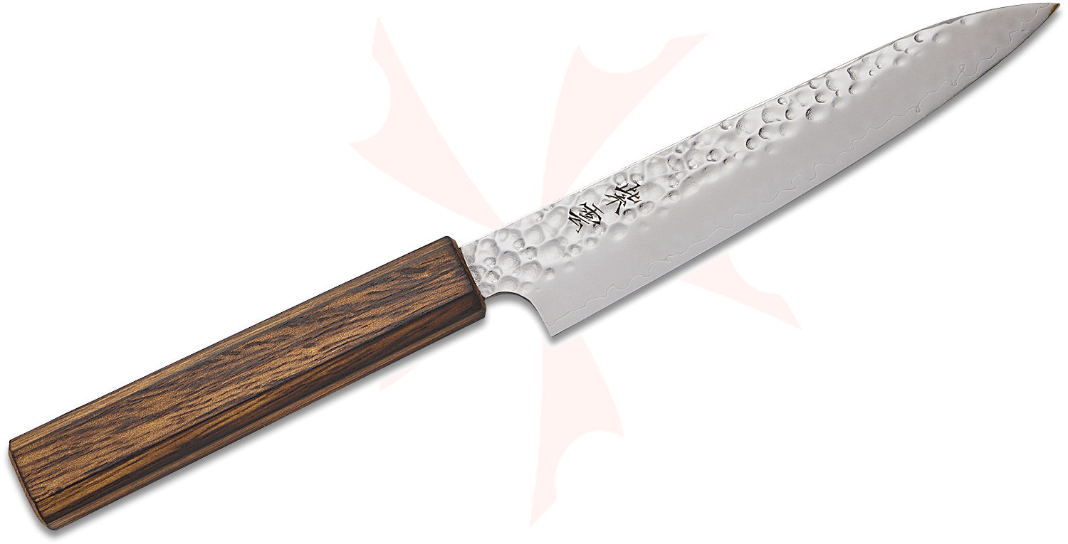 Demko Knives Japanese San Mai Kitchen Cutlery Petty Knife 6" VG10 San Mai Blade, Japanese Red ...