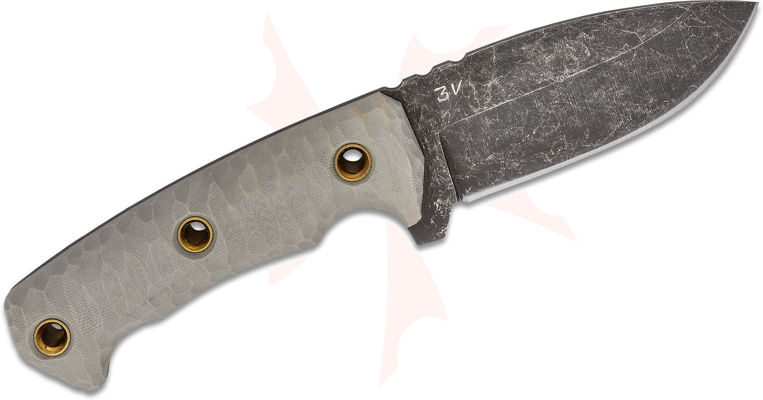 Andrew Demko Custom AD10 Fixed Blade Knife 4.125" CPM-3V Acid Washed ...
