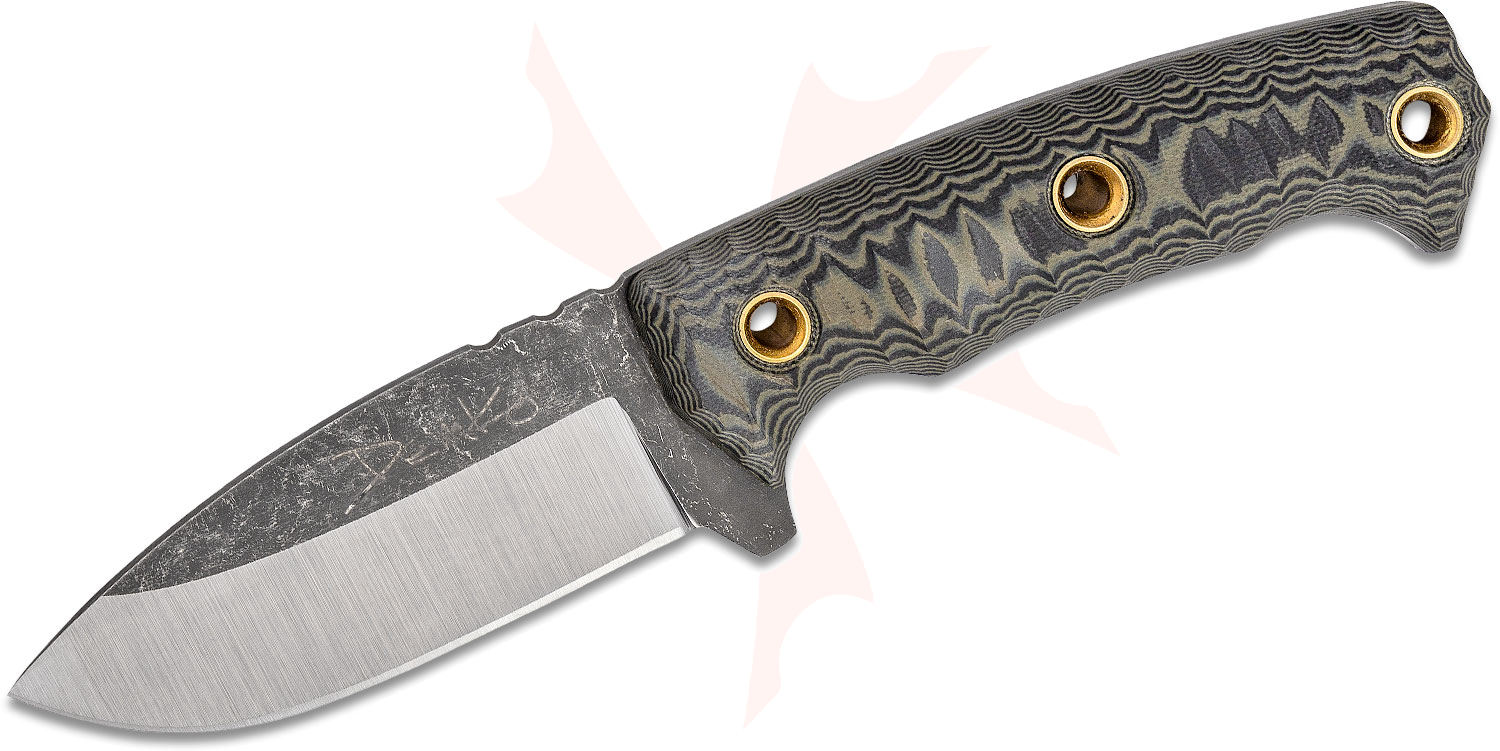 Andrew Demko Custom AD10 Fixed Blade Knife 4.125" CPM-3V Acid Washed ...